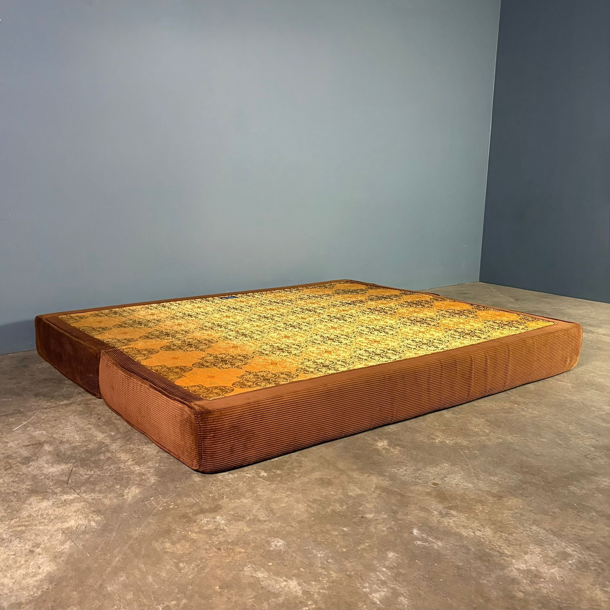 Brown Corduroy Sofa Double Bed Rest Assured Mid Century Vintage Retro ...