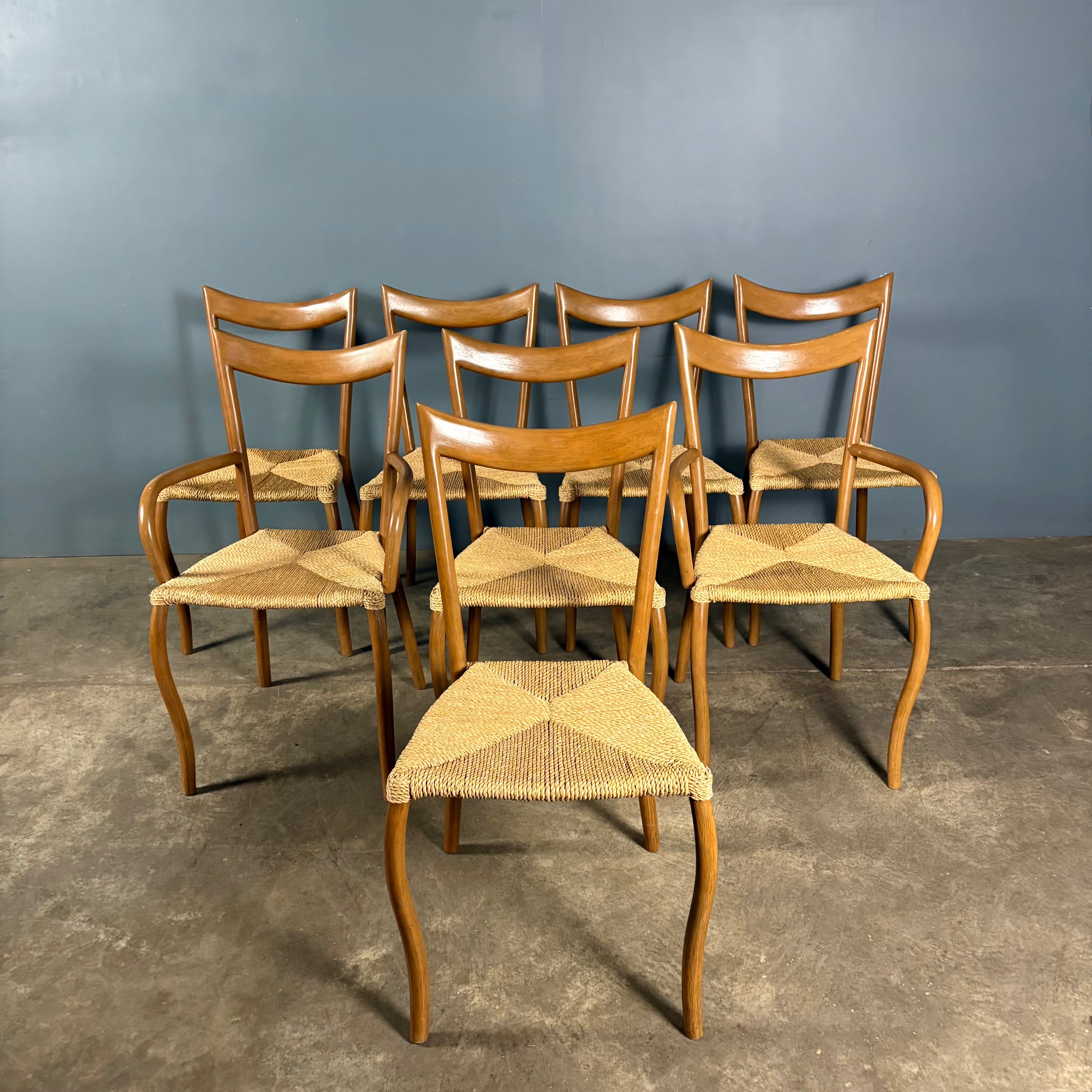 Eight Manila Dining Chairs By Val Padilla For Conran Mid Century Vinta ...